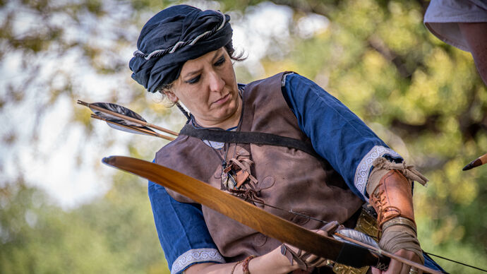 arrow through helmet